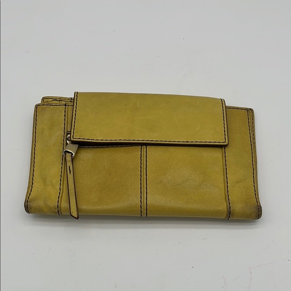 HOBO | Bags | Hobo Yellow Leather Fold Snap Wallet Blemish | Poshmark
